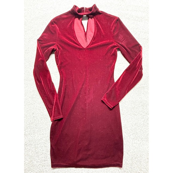Willow & Clay | Dresses | Willow Clay Anthropologie Red Velvet Mock ...